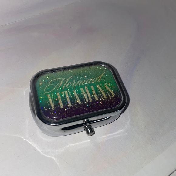 Bath | Mermaid Vitamins Mini Pill Container Purple And Teal | Poshmark